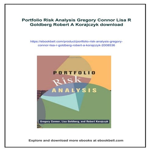 Portfolio Risk Analysis Gregory Connor Lisa R Goldberg Robert A ...