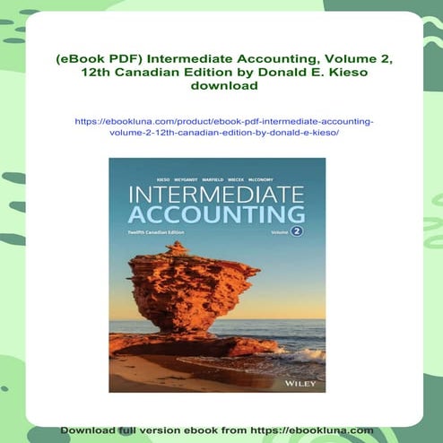 Ebook Pdf Intermediate Accounting Volume 2 12th Canadian Edition By