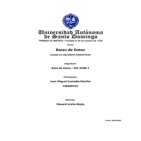 MAPAS CONCEPTUALES SOBRE SQL | DOCX