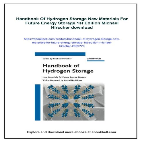 Handbook Of Hydrogen Storage New Materials For Future Energy Storage ...