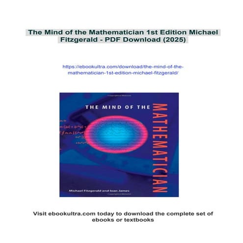 The Mind of the Mathematician 1st Edition Michael Fitzgerald | PDF