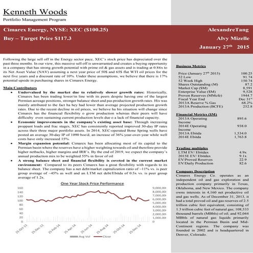 Cimarex Energy Buy Report | PDF | Stocks and Bonds | Personal Investing
