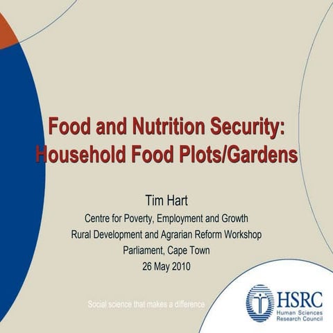 Food and Nutrition Security: Household Food Plots/Gardens | PPT