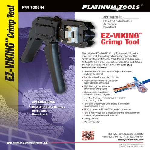 Platinum Tools 100544 Data Sheet | PDF