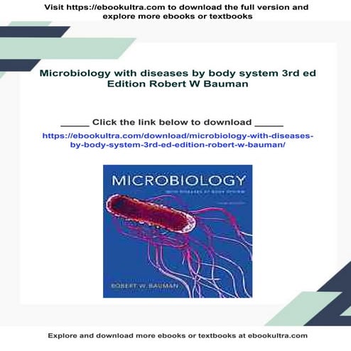 Microbiology with diseases by body system 3rd ed Edition Robert W Bauman | PDF