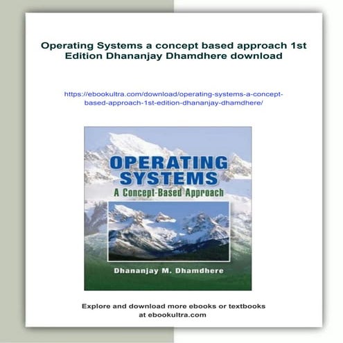 Operating Systems a concept based approach 1st Edition Dhananjay Dhamdhere | PDF