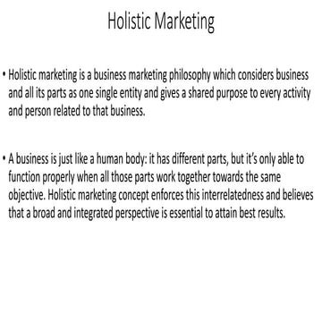 The Four Components of Holistic Marketing | PPTX