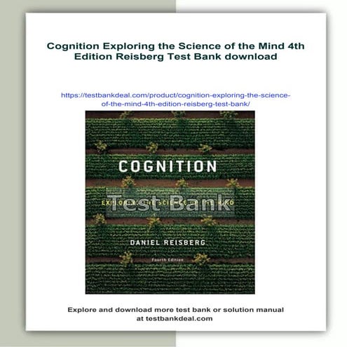 Cognition Exploring the Science of the Mind 4th Edition Reisberg Test Bank | PDF