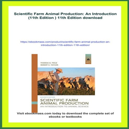 Scientific Farm Animal Production: An Introduction (11th Edition ) 11th ...