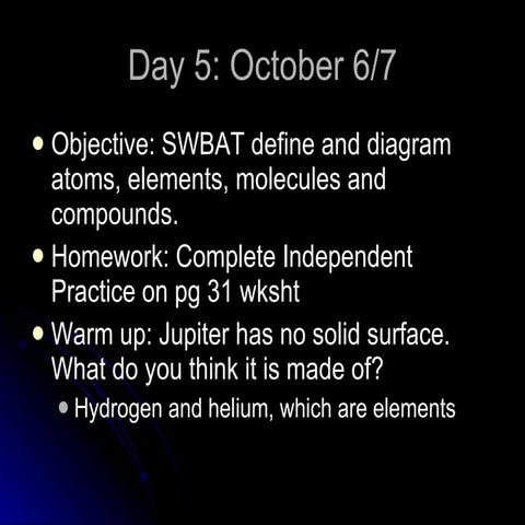 10.06 D5 Atoms Elements Molecules Compounds | PPT