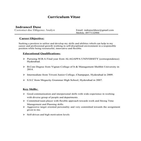 VERY IMP RESUME | PDF