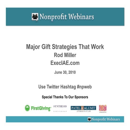 Major Gift Strategies That Work | PDF