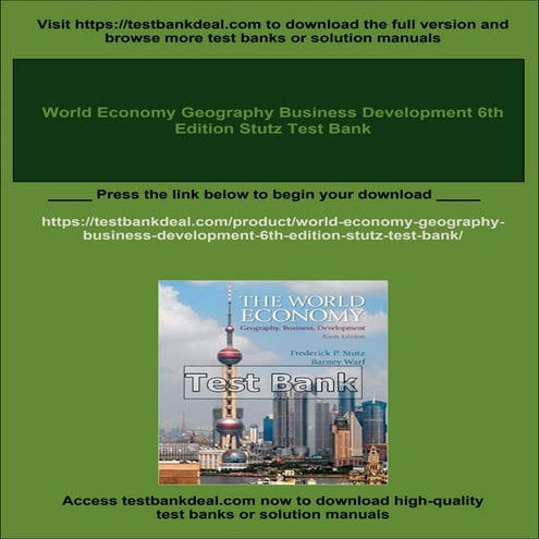 World Economy Geography Business Development 6th Edition Stutz Test ...