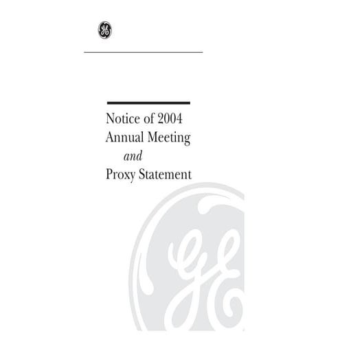 GE# 2004 Proxy Statement | PDF