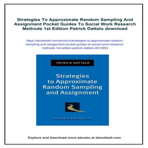Strategies To Approximate Random Sampling And Assignment Pocket Guides To Social Work Research ...