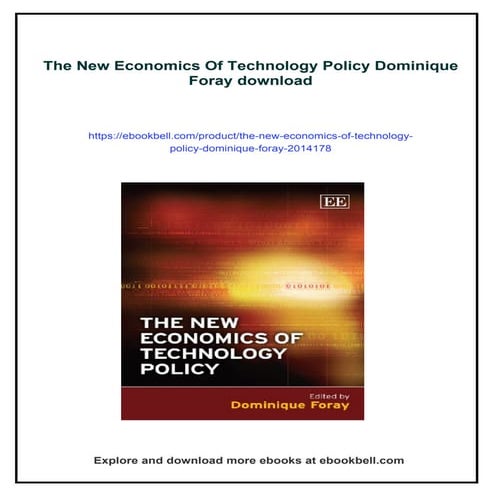 The New Economics Of Technology Policy Dominique Foray | PDF