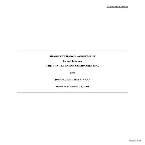 JPMorgan Chase Merger Agreement Amended 3-24-08 | PDF