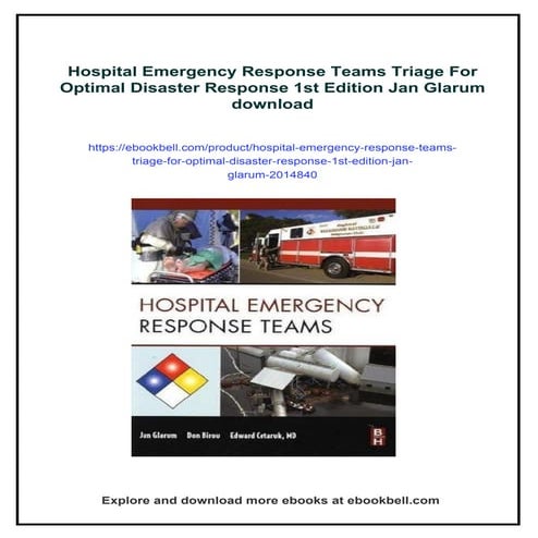 Hospital Emergency Response Teams Triage For Optimal Disaster Response ...