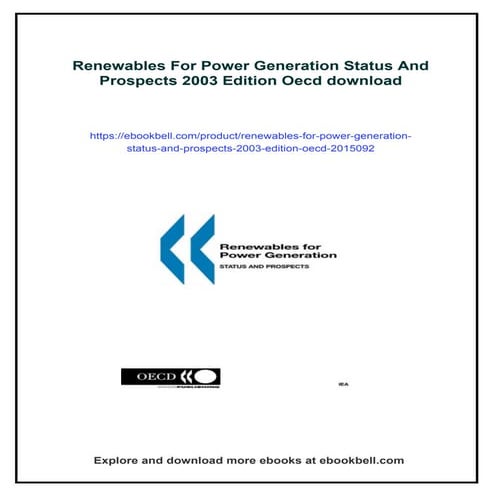 Renewables For Power Generation Status And Prospects 2003 Edition Oecd | PDF