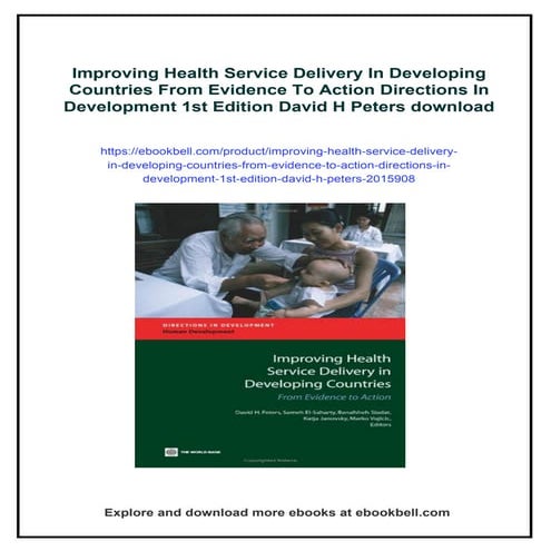 Improving Health Service Delivery In Developing Countries From Evidence ...