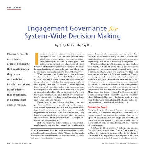 Community Engagement Governance 1 | PDF
