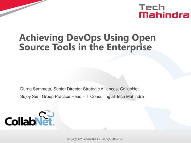 Achieving Devops Using Open Source Tools In The Enterprise Ppt