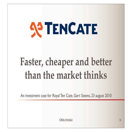 Royal Ten Cate: Faster, cheaper and better than the market thinks | PDF