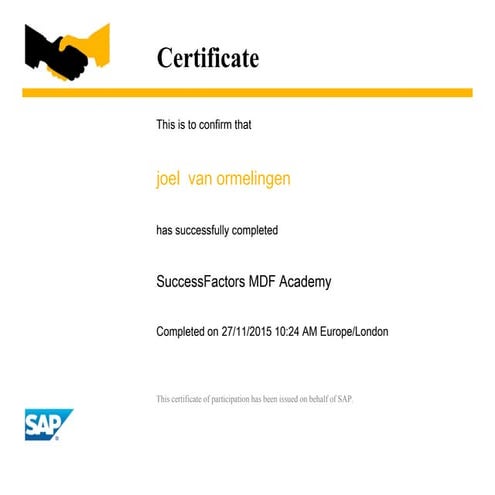 sfsf MDF academy | PPT