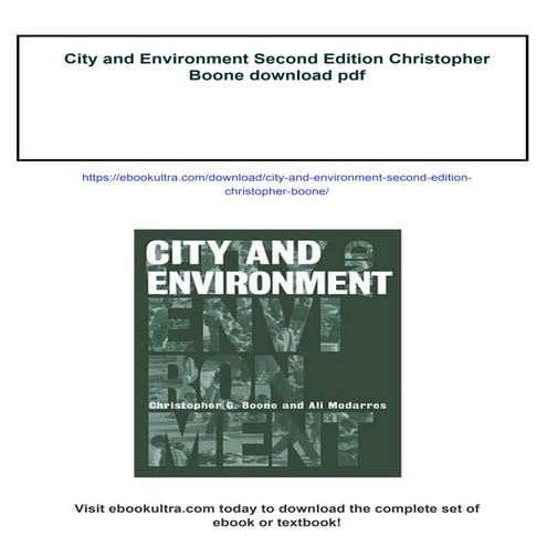City and Environment Second Edition Christopher Boone | PDF