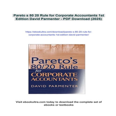 Pareto s 80 20 Rule for Corporate Accountants 1st Edition David ...
