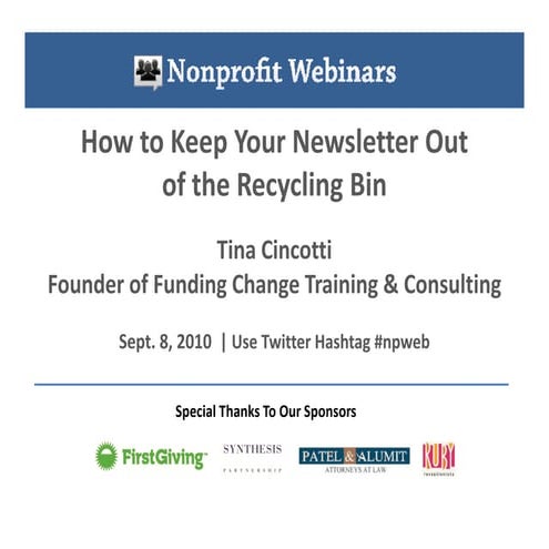 How To Keep Your Newsletter Out Of The Recycling Bin | PDF