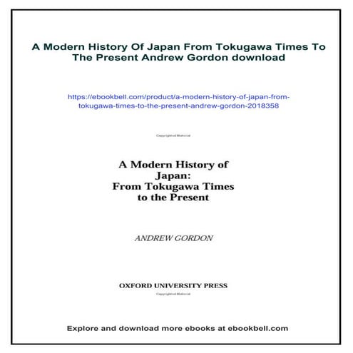 A Modern History Of Japan From Tokugawa Times To The Present Andrew ...