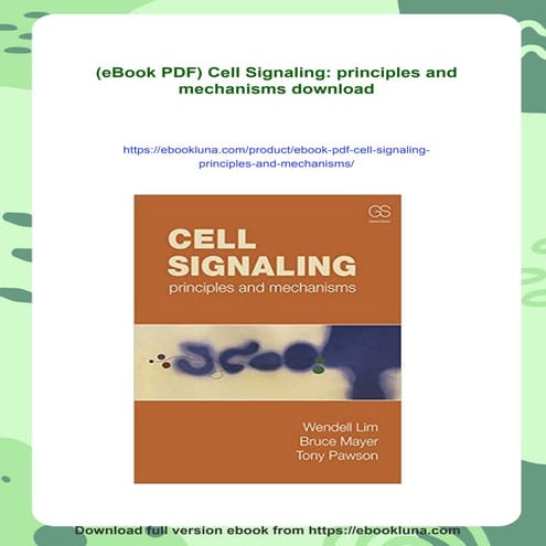 (eBook PDF) Cell Signaling: principles and mechanisms | PDF