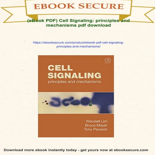 (eBook PDF) Cell Signaling: principles and mechanisms | PDF