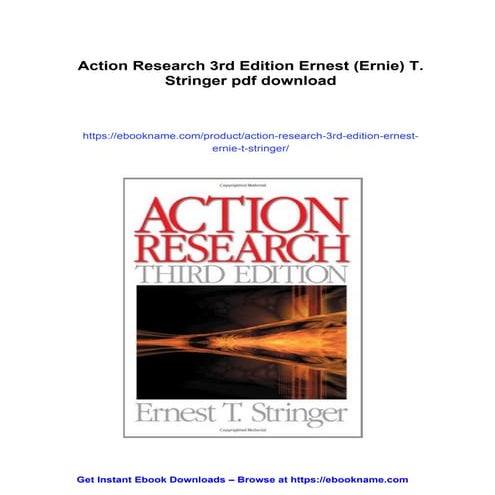 Action Research 3rd Edition Ernest (Ernie) T. Stringer | PDF