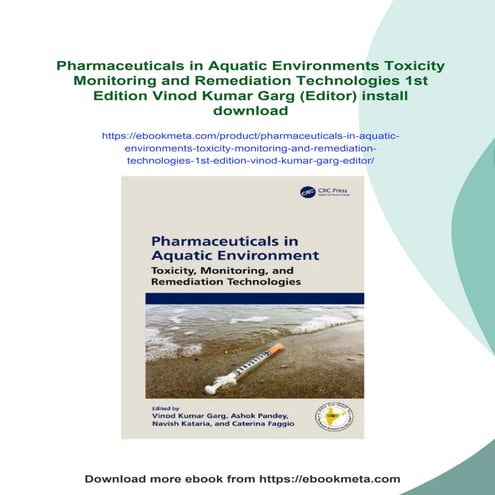 Pharmaceuticals in Aquatic Environments Toxicity Monitoring and ...