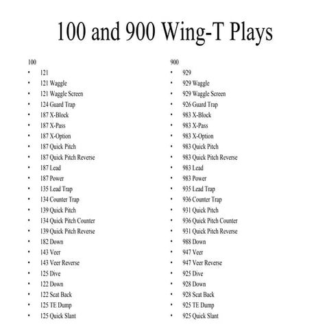 100 And 900 Wing T P | PPT
