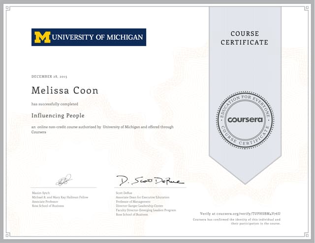 Coursera certificate