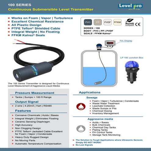 100 Submersible Level Sensor | PDF