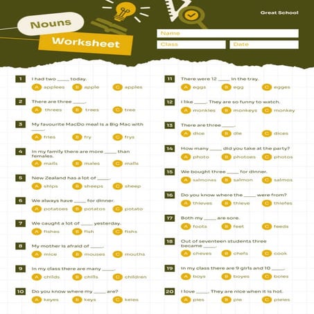 Nouns Worksheet - Your Ultimate Guide to Mastering Nouns | PDF