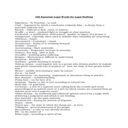100 essential legal words | DOCX