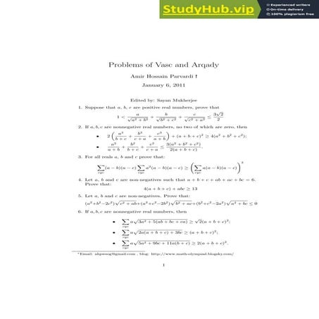 100 Inequalities Problems | PDF