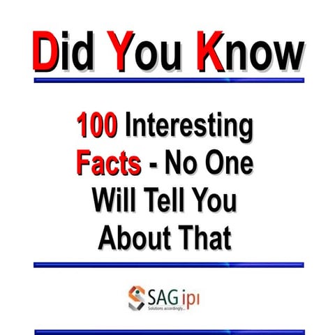 100 Interesting Facts - No One Will Tell You About That | ODP