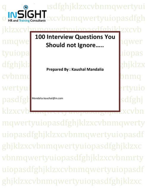 The 50 most common interview questions | PDF