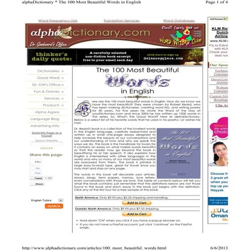 100 most beautiful_word | PDF