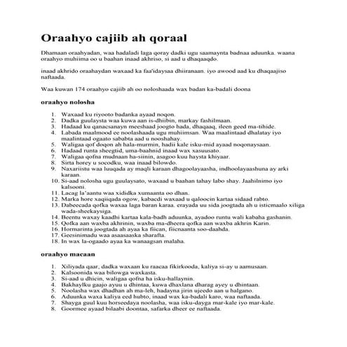 170+ Oraah jaceyl oo macaan oo xul ah.docx