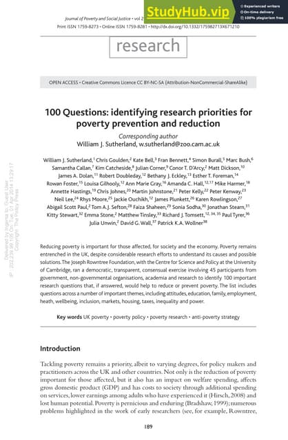 The changing picture of poverty in the UK - Why we need to act now | PDF