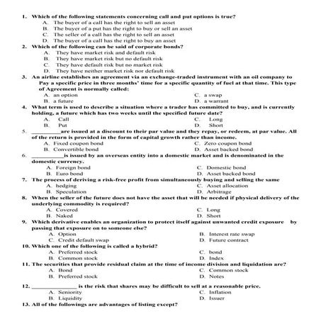 00 Questions from Financial Management II 100 Questions from Financial ...