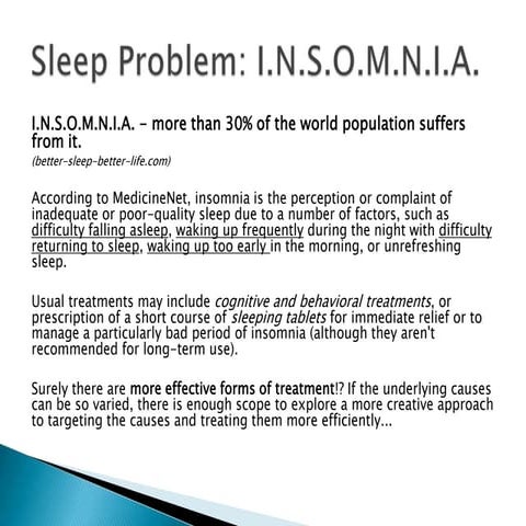 100+solutions to insomnia | PPT