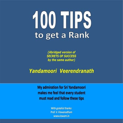 100 Tips - to get a Rank - Yandamoori Veerendranath - Abridged version ...